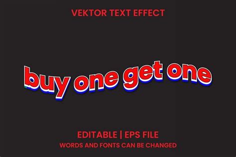 Editable Comprar Uno Obtener Un Texto De Efecto Vector Premium