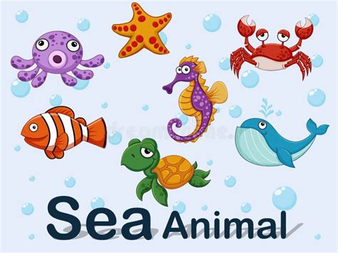 Sistema Del Vector De Los Animales De Mar Ilustración del Vector