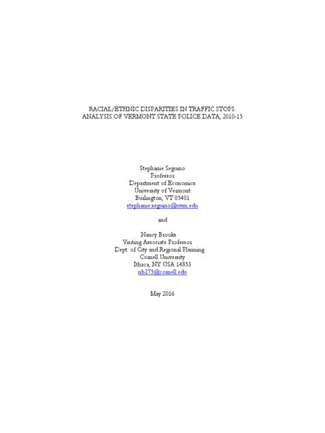 Racialethnic Disparities In Traffic Stops Pdf Race And Ethnicity