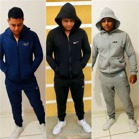Conjunto Moletom Masculino Blusa De Frio Aberto Zíper Calça Marca Top Multimarcas Shopee