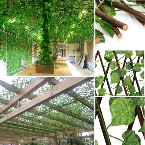 70cm Artificial Garden Trellis Fence Expandable Fa Grandado