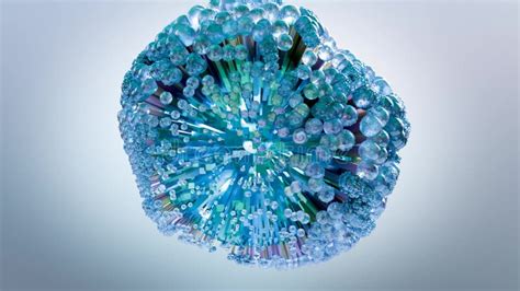 Abstract Geometric Pattern Of 3d Render Spheres Waves Of Spheres Moving Up And Down On Blue