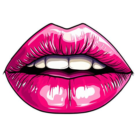Beautiful Female Lips In Pink Lipstick Hand Sketch Illustration