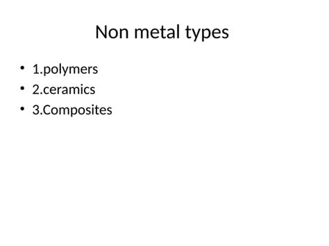Unit 4 Engineering Materials Non Metallic Materials Pptx