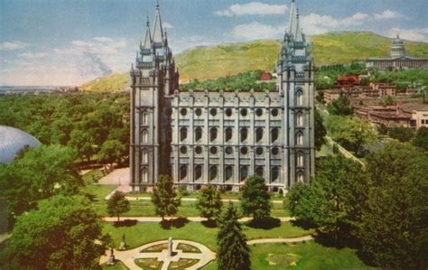 Vintage Postcard Temple Square Mormon Temple Monument Salt Lake City