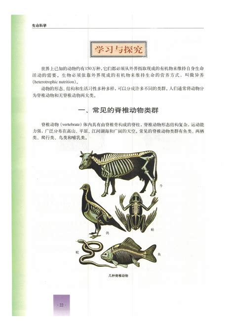 第二节 动物3课文沪教版初中生物第二册课本书好学电子课本网