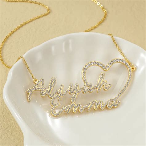 Sparkling Couple Name Necklace