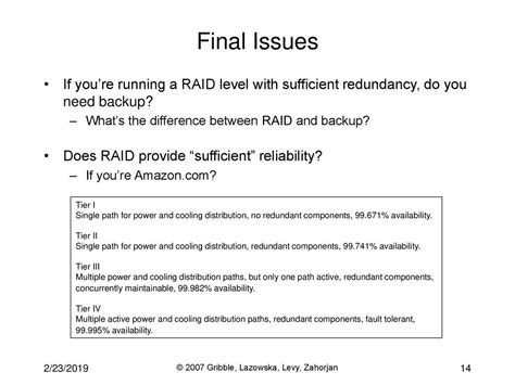 CSE 451 Operating Systems Winter 2007 Module 18 Redundant Arrays Of