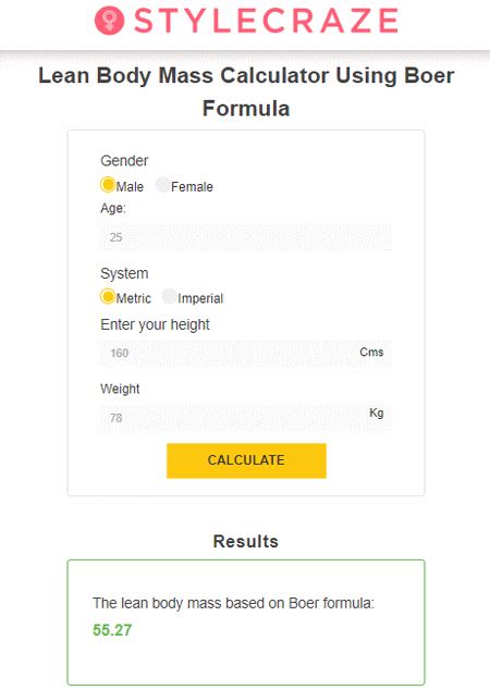 17 Best Free Online Lean Body Mass Calculator Websites