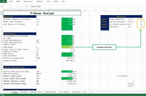 T Beam Design Excel Sheet Artofit