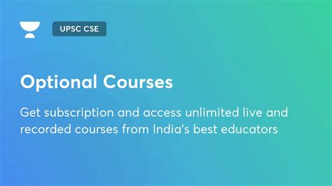 Optional Courses UPSC CSE GS Unacademy