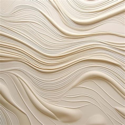 Premium Ai Image Minimal Textile Art With Wavy Cream Pattern