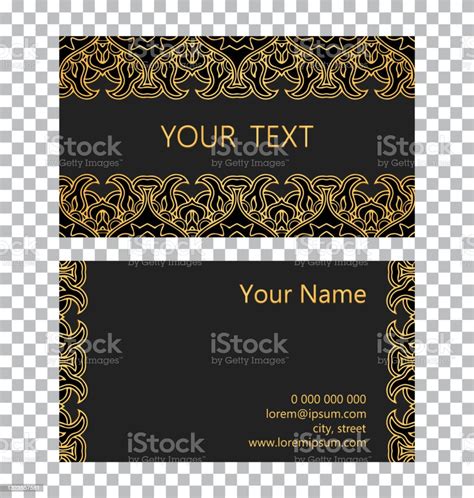 벡터 템플릿 격리 명함 검은 색 배경에 3d 볼륨 볼록 엠보싱 기하학적 골드 오리지널 패턴 0명에 대한 스톡 벡터 아트 및 기타 이미지 Istock