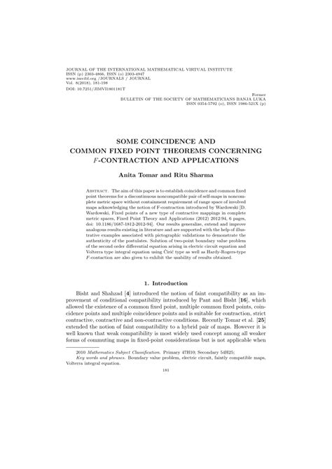 Pdf Some Coincidence And Common Fixed Point Theorems Concerning F