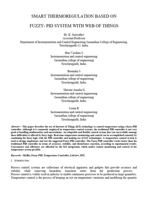 Smart Thermoregulation Based On Fuzzy Pid System With Web Of Things