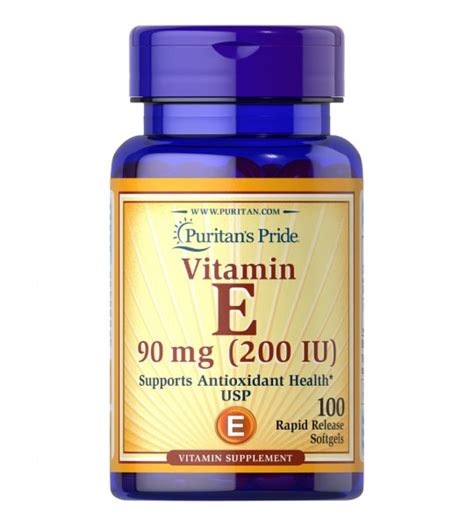 Puritans Pride Vitamin E 90 мг 200 Iu 100 капс купити вітамін е в