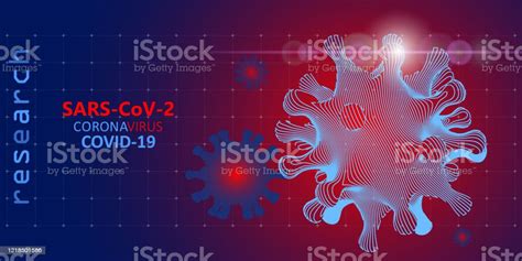 코로나 바이러스 2019ncov 질병 개념 색상 선 과 파란색 배경에 3d 와이어 프레임 바이러스 및 전염병 개념 배너 포스터 등을 위한 디자인 3차원 형태에 대한 스톡