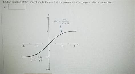 Get Answer Find An Equation Of The Tangent Line To The Graph At The Given Transtutors