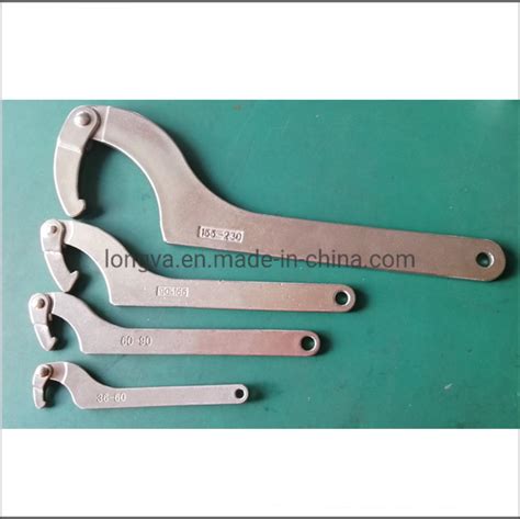 Adjustable Hook Wrench Pin Round Head Wrench C Shape Spanner Chrome