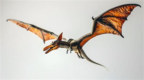 Premium Photo Soaring Pterodactyl Toy Against Pristine White Background