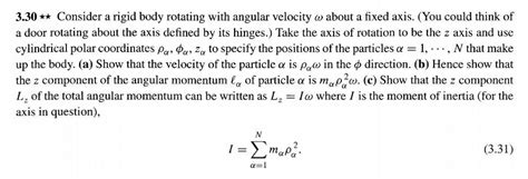 Solved Consider A Rigid Body Rotating With Angular Chegg