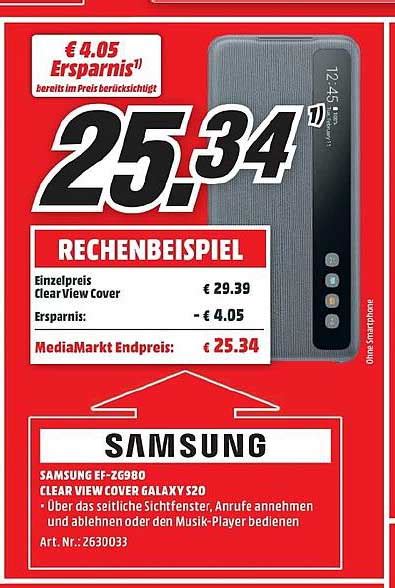 Samsung Ef Zg980 Clear View Cover Galaxy S20 Angebot Bei Mediamarkt