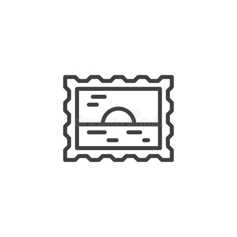 Travel Passport Stamp Outline Icon Stock Vector Illustration Of
