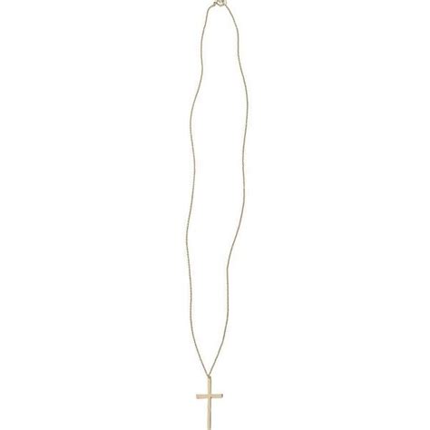 River Island Gold Tone Cross Long Necklace 909 Liked On Polyvore