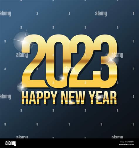Golden Vector Luxury Text 2023 Happy New Year Gold Festive Numbers Design Gold Shining Party