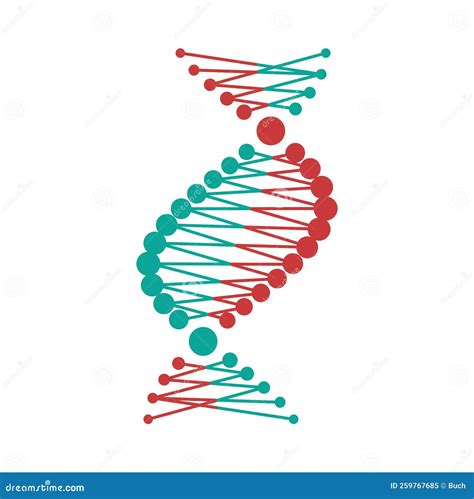 Dna Molecule Isolated Genetic Code Helix Structure Stock Illustration