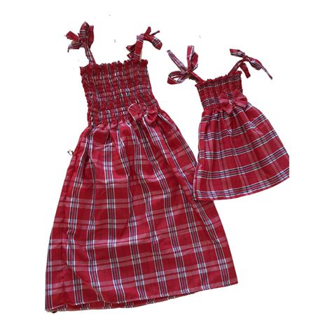 Kit Vestido Mãe E Filha Caipira Festa Junina Xadrez Vermelho