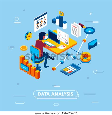 Modern Isometric Design Concept Data Analysis Stock Vector Royalty Free Shutterstock