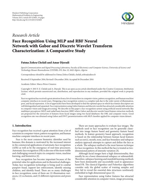 Pdf Face Recognition Using Mlp And Rbf Neural Network With Gabor And