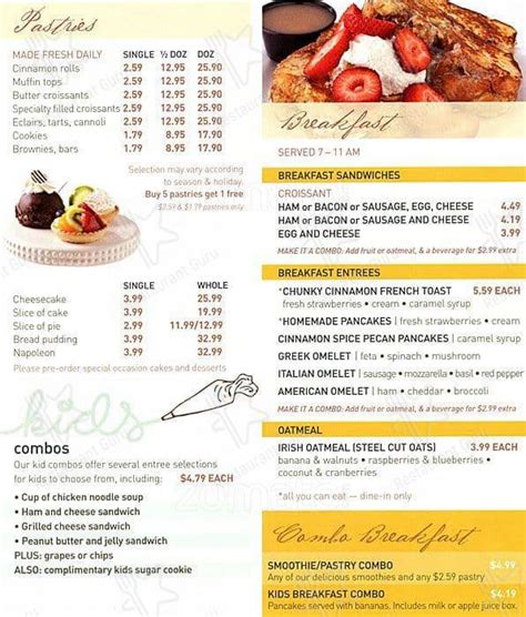 Menu At Kneaders Bakery And Cafe Parker Mainstreet
