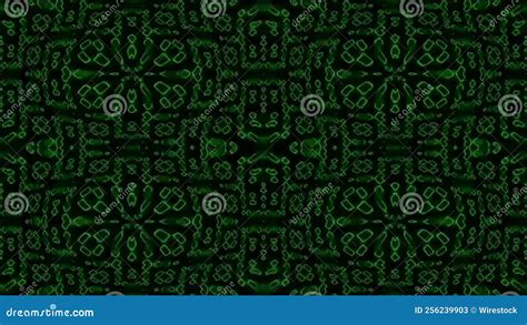 Warped And Distorted 3d Background Of Flashing Green And Red Lights On