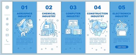 Premium Vector Research Manufacture Industries Onboarding Mobile Web Pages Vector Template