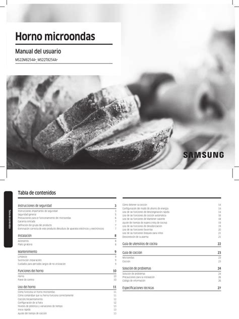Instrukcja Obslugi SAMSUNG MS22T8254AB E1 | PDF | Residuos | Agua