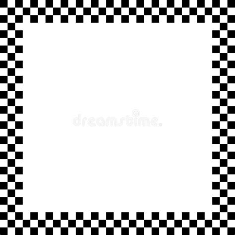 Checkered Chequered Square Frame With Blank Empty Space Copyspace
