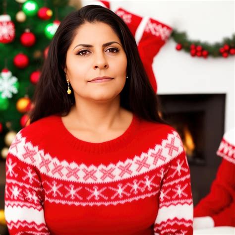 Premium Photo Ai Generated Woman In A Christmas Sweater