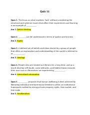 Quiz 11 Questions And Answers Docx Quiz 11 Ques 1 The Focus On What