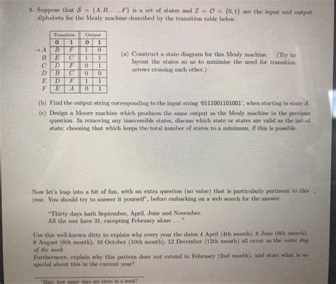 Solved 8 Suppose That S A Bf Is A Set Of States