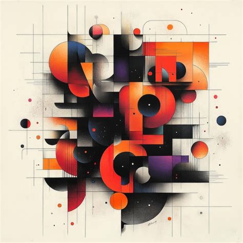 Abstract Geometric Design With Vibrant Colors And Shapes Premium Ai Generated Image