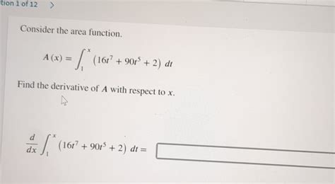 Solved Tion 1 Of 12Consider The Area Chegg