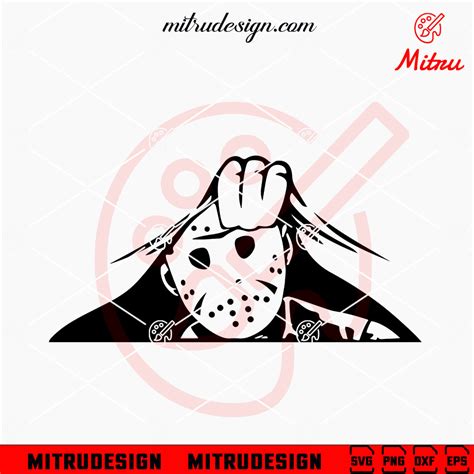 Jason Voorhees Peeking Svg Horror Halloween Svg Png Dxf Eps Car