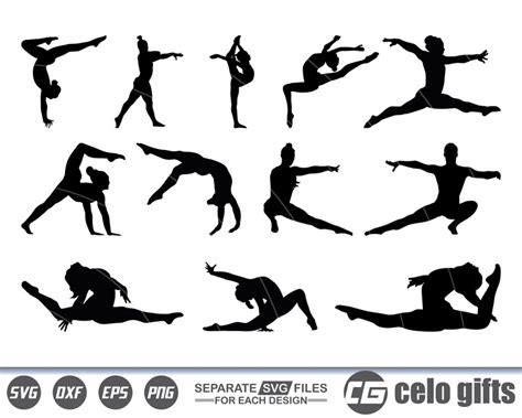 Gymnast Svg Gymnast Vector Cricut File Clipart Silhouette Etsy