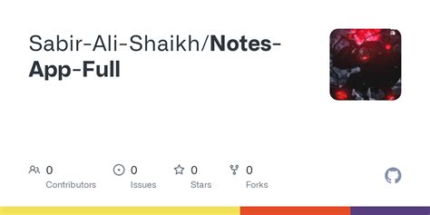 GitHub Sabir Ali Shaikh Notes App Full