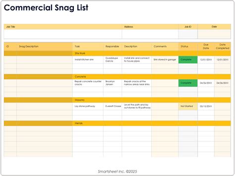 10 Free Construction Snag List Templates