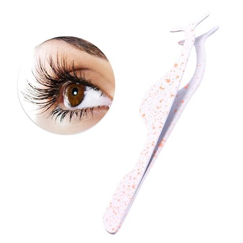 1Pcs Fake Eyelash Curler Stainless Steel Curved Eyelash Tweezers Clip
