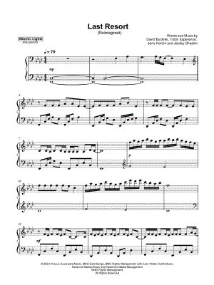 Last Resort Reimagined Sheet Music 3 Arrangements Available