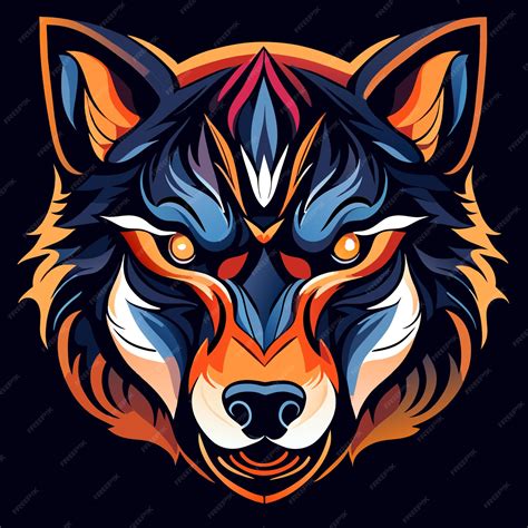 Formato Eps Del Vector Artístico De La Cara Del Lobo Vector Premium